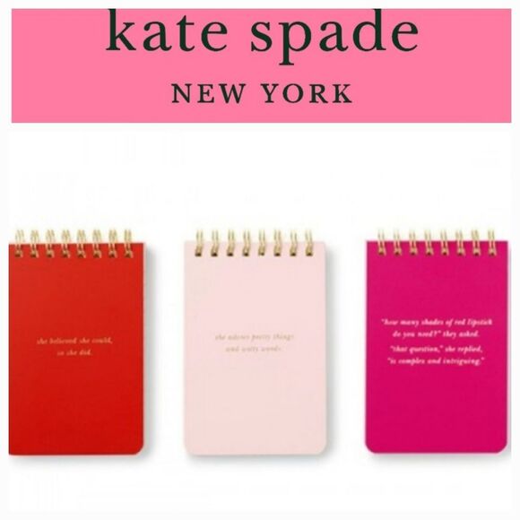 kate spade | Office | Kate Spade New York She 3pk Spiral Notebook Set ...